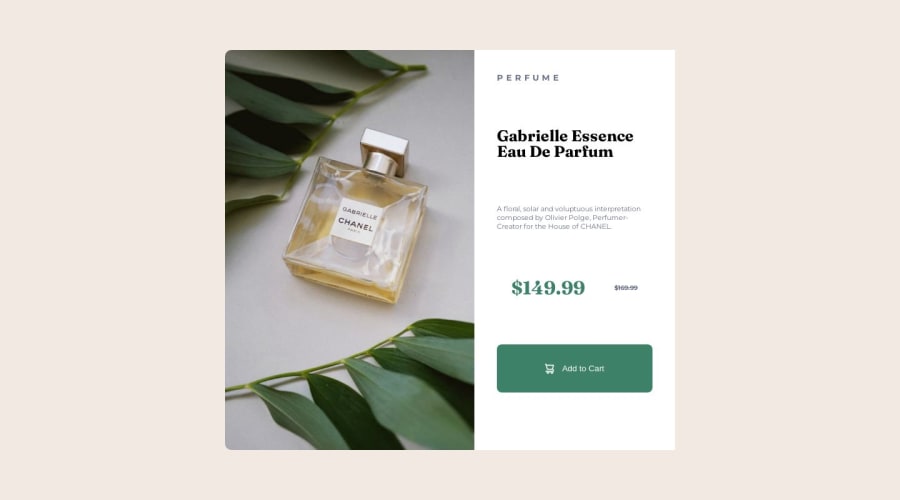 Frontend Mentor Responsive Perfume Sales Card In Html And Css With Flexbox Css Coding