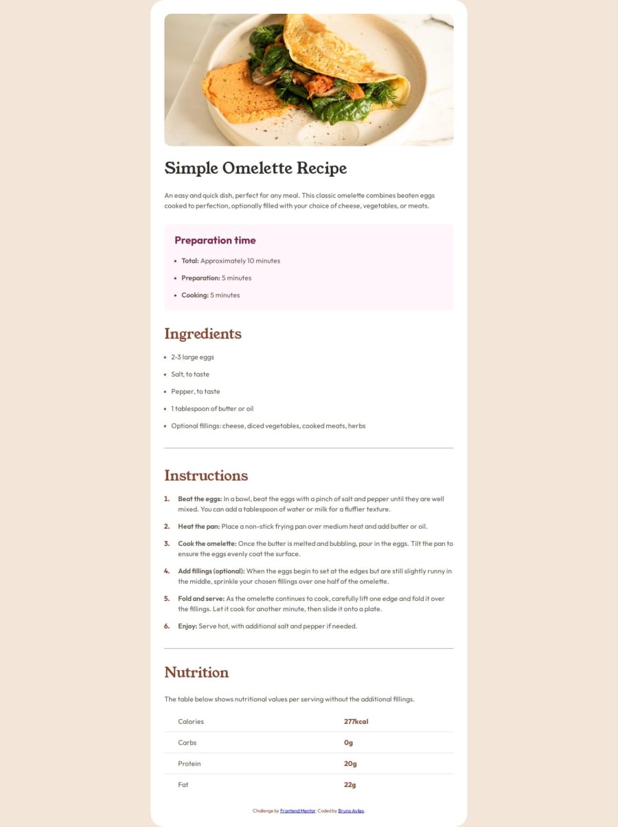 Frontend Mentor Responsive Recipe Page Built With Html And Css Coding Challenge Solution