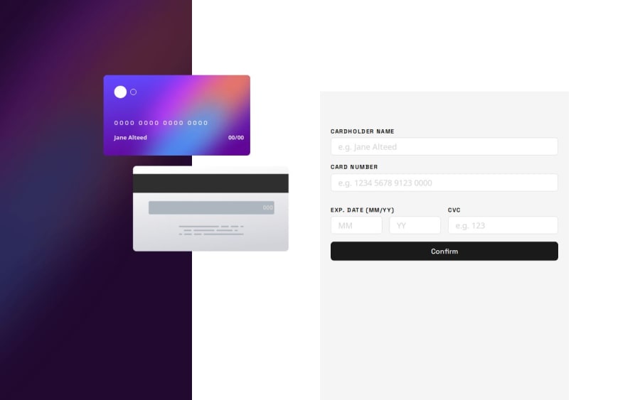 Frontend Mentor Interactive Card Details Form Solution Using React