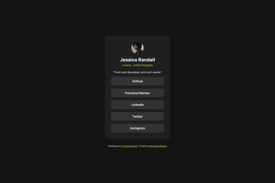 Frontend Mentor Responsive Social Links Profile Solution Built With