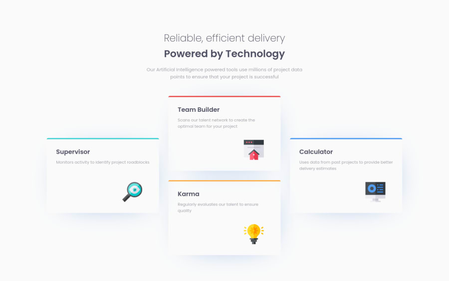 Frontend Mentor Four Card Feature Section Coding Challenge Solution