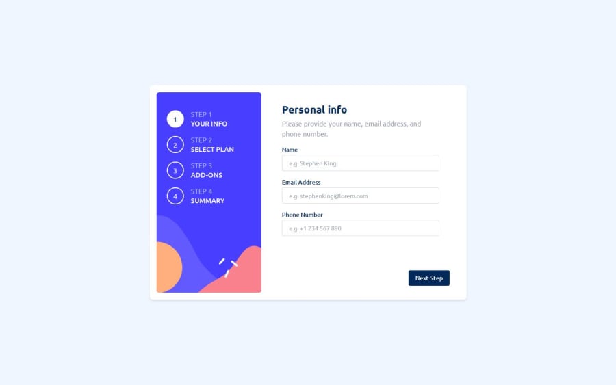 Frontend Mentor Multi Step Form Using React Coding Challenge Solution