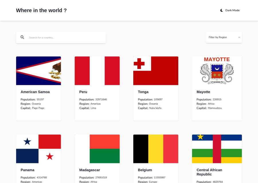 Frontend Mentor Rest Countries Using React Coding Challenge Solution