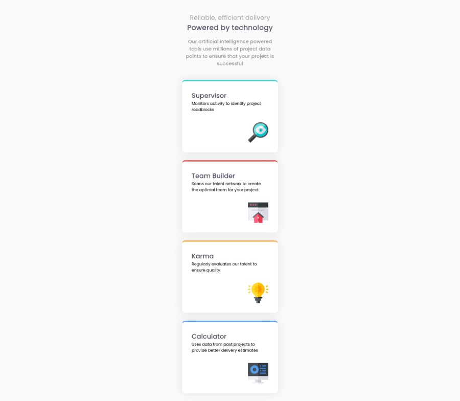 Frontend Mentor 4 Card Responsive Component Using Css Flexbox Coding Challenge Solution