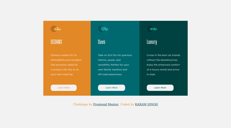 Frontend Mentor 3column Preview Card Coding Challenge Solution