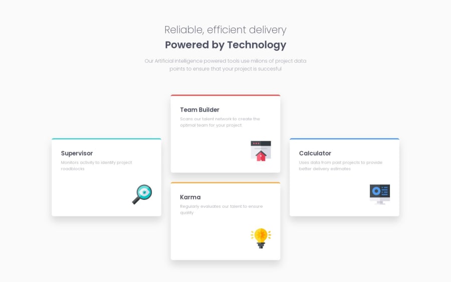 Frontend Mentor Four Card Section Challenge Using React Coding