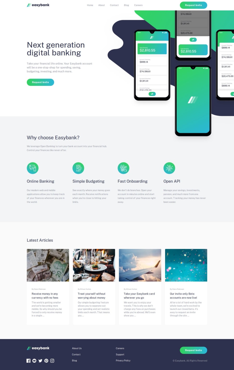 Frontend Mentor Easybank Landing Mobile First With Tailwind Framer