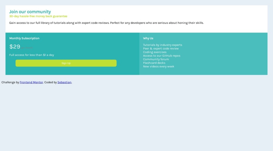 Frontend Mentor Responsive Single Price Grid Component Using Css Grid