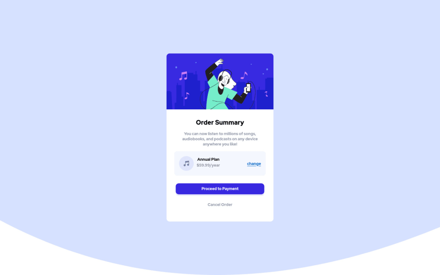 Frontend Mentor Order Summary Component Using Css Coding Challenge Solution