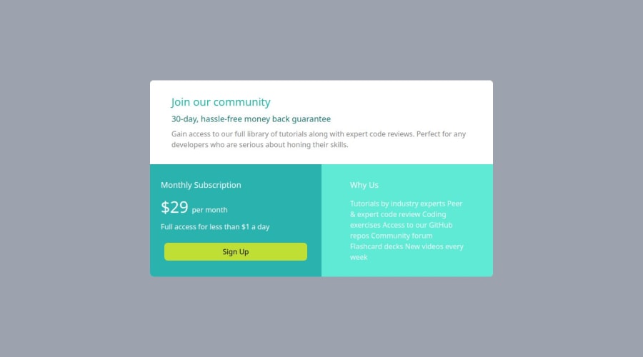 Frontend Mentor Single Price Grid Component Tailwind Css Css Grid Coding Challenge Solution