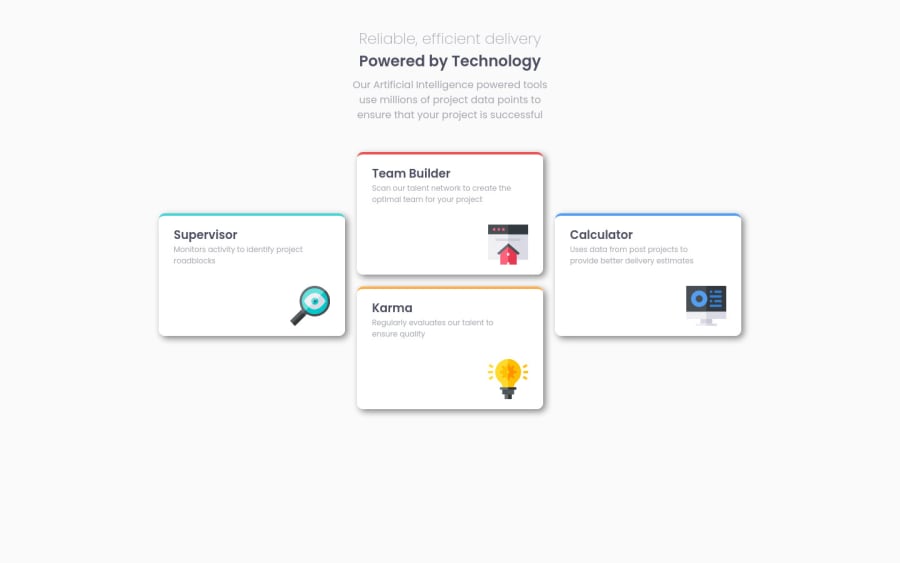 Frontend Mentor Four Card Feature Section Using Flex And Grid Coding