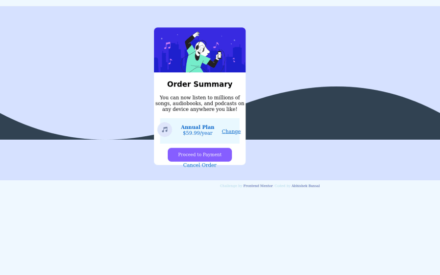 Frontend Mentor Responsive Order Summary Coding Challenge Solution