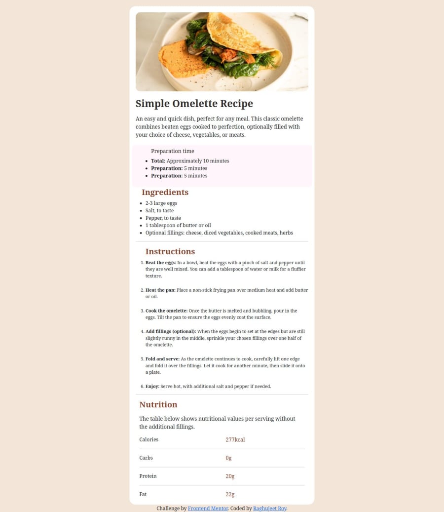 Frontend Mentor | Recipe menu responsive design coding challenge solution Frontend Mentor | Recipe menu responsive design coding challenge solution
