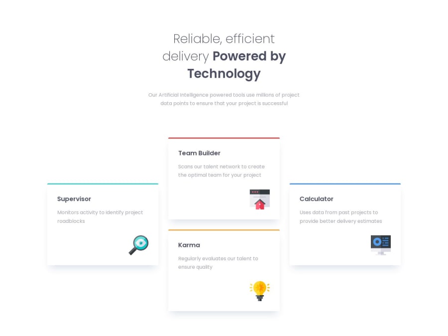 Frontend Mentor Four Card Feature Section Using Css Grid Coding