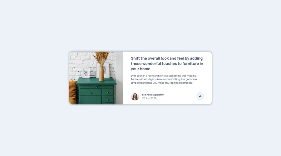 Frontend Mentor Article Preview Component With Html Css And Javascript Coding Challenge Solution