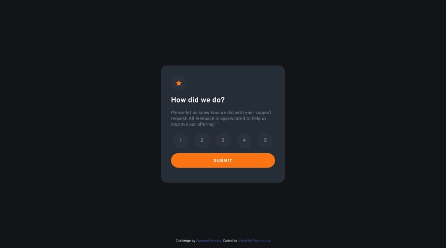 Frontend Mentor Responsive Interactive Rating Component Using Html Css And Js Coding Challenge