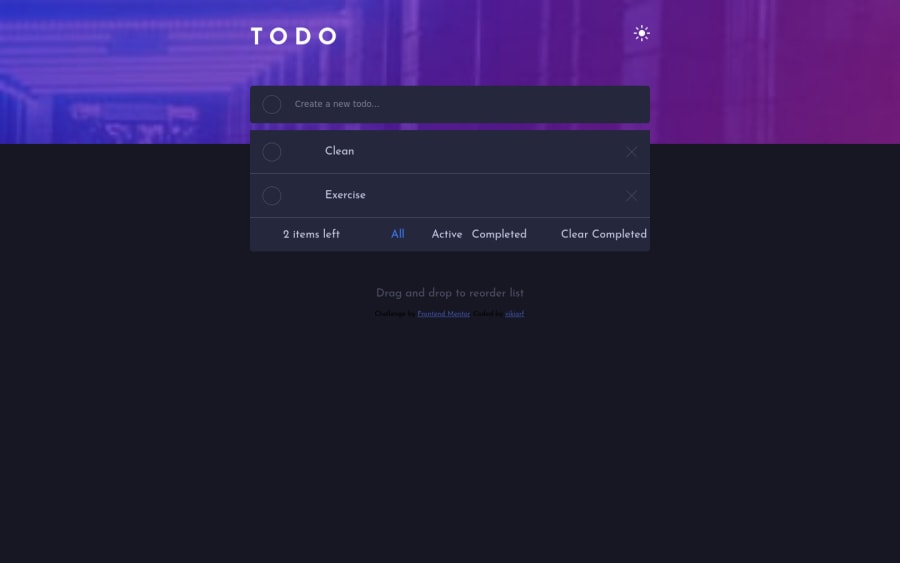 Frontend Mentor Responsive Todo App With Drag And Drop Feature Using Html Css And Js Coding