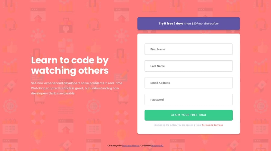 Frontend Mentor Intro Component With Signup Form Coding Challenge