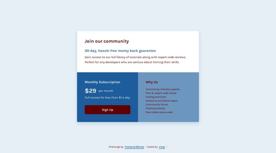 Frontend Mentor Single Price Grid Component Using Css Grid Coding