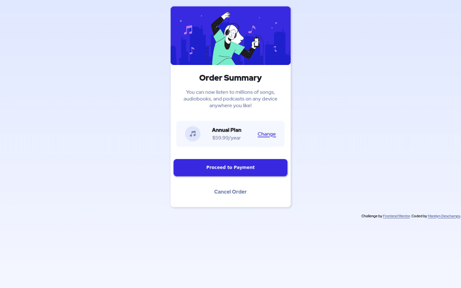 Frontend Mentor Order Sumary Component Coding Challenge Solution