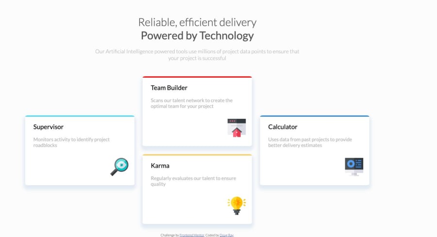 Frontend Mentor Four Card Section Using Css Grid And Flexbox Coding Challenge Solution
