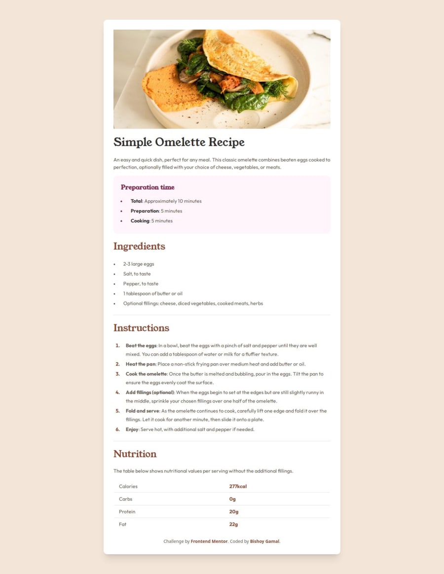 Frontend Mentor Recipe Page Solution With React Tailwindcss And Github Actions Coding