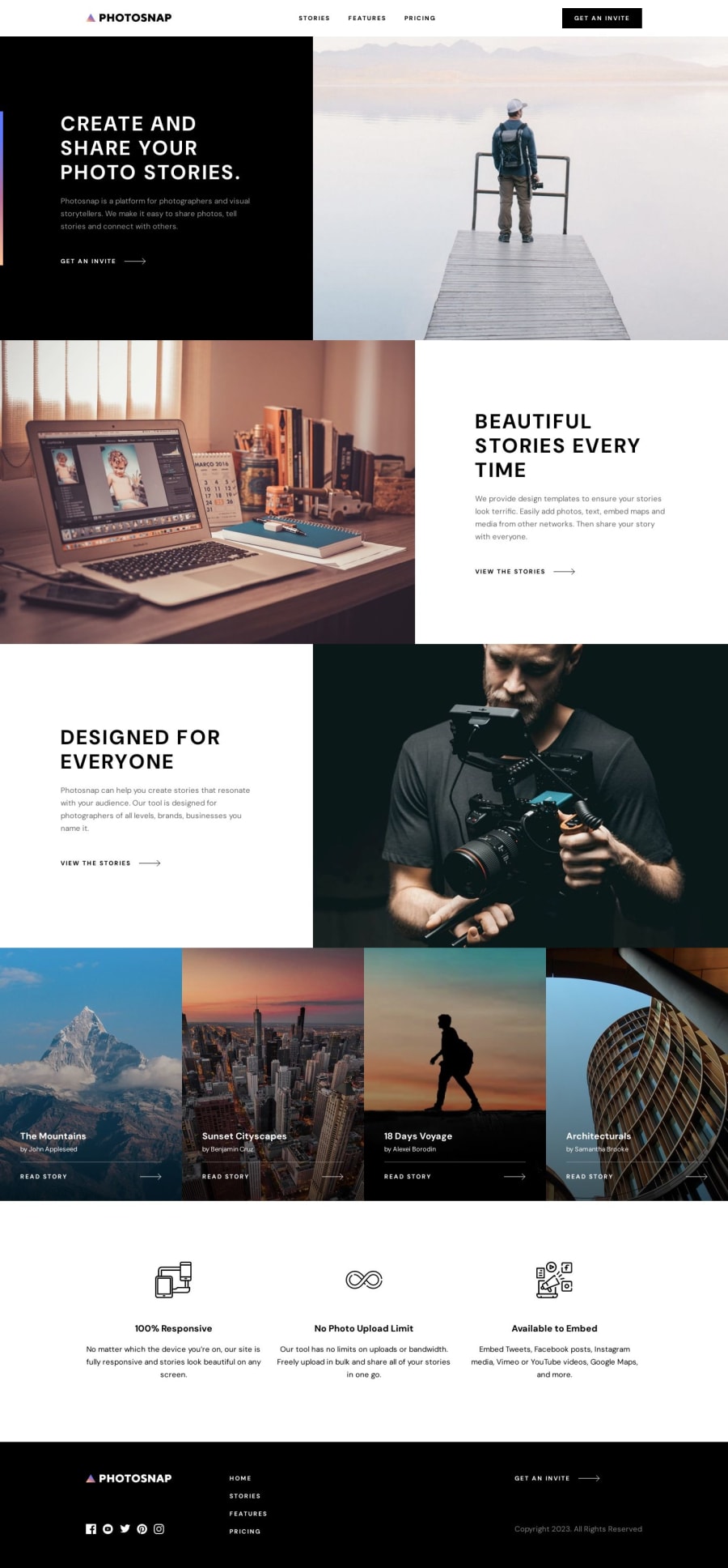 Frontend Mentor Responsive Photosnap Multi Page Site Using React