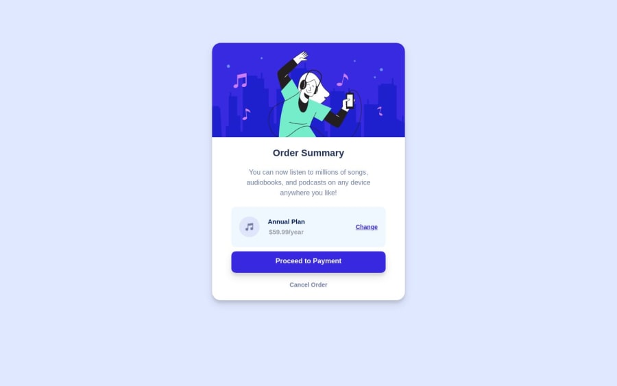 Frontend Mentor Responsive Order Summary Component Using Html5 Css3 Flexbox Coding Challenge