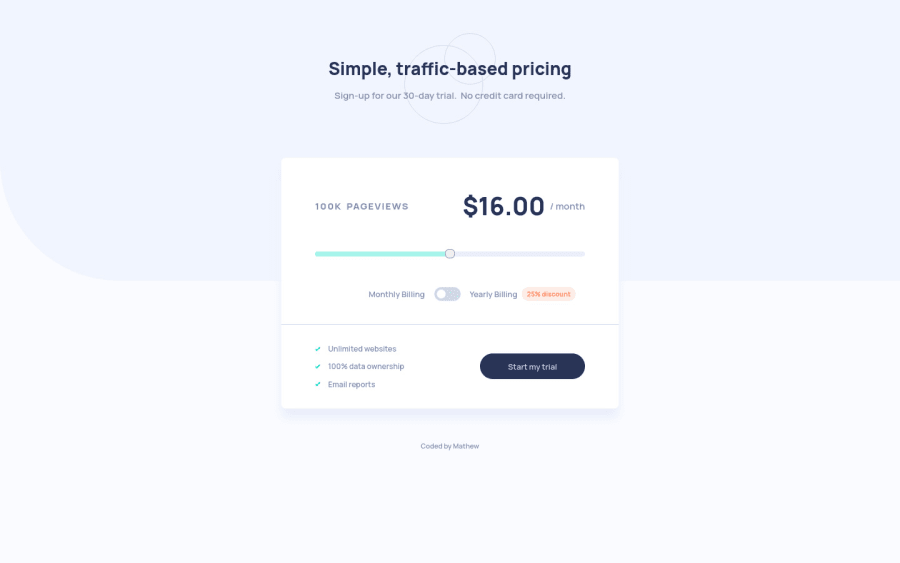 Frontend Mentor Interactive Pricing Component Html Css Js Coding Challenge Solution