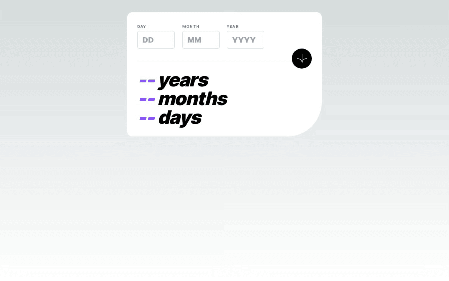 Frontend Mentor Age Calculating App Created Using React Typescript
