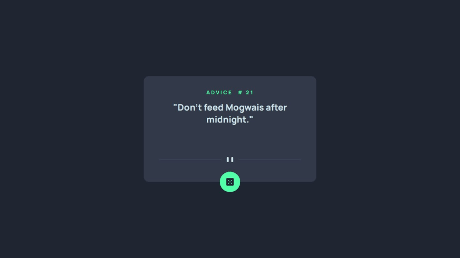 Frontend Mentor Responsive Random Advice Generator Using Flexbox Coding Challenge Solution