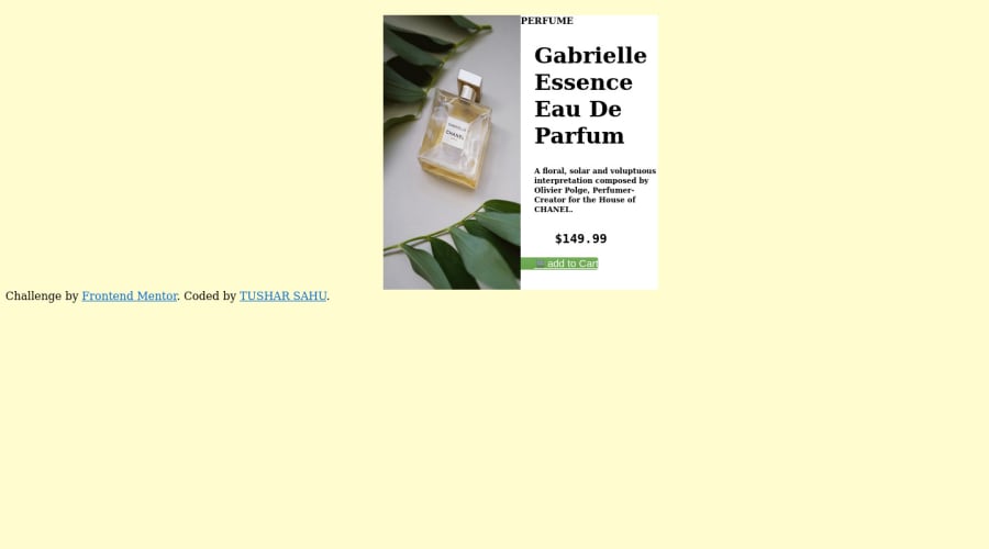 Frontend Mentor Card For Perfume Coding Challenge Solution