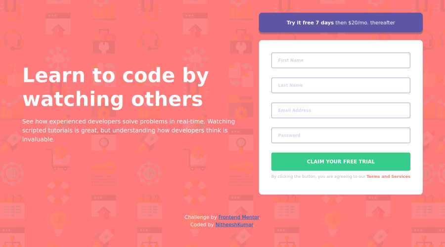 Frontend Mentor Using Regex In Javascript And Css Flexbox Grid Coding Challenge Solution