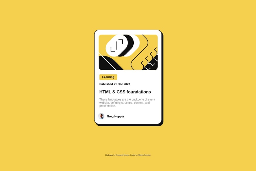 Frontend Mentor | Blog Preview Card coding challenge solution Frontend Mentor | Blog Preview Card coding challenge solution