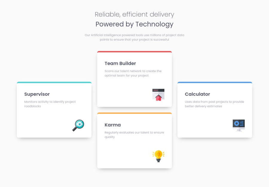 Frontend Mentor Responsive Four Card Section Using Html And Css Coding Challenge Solution