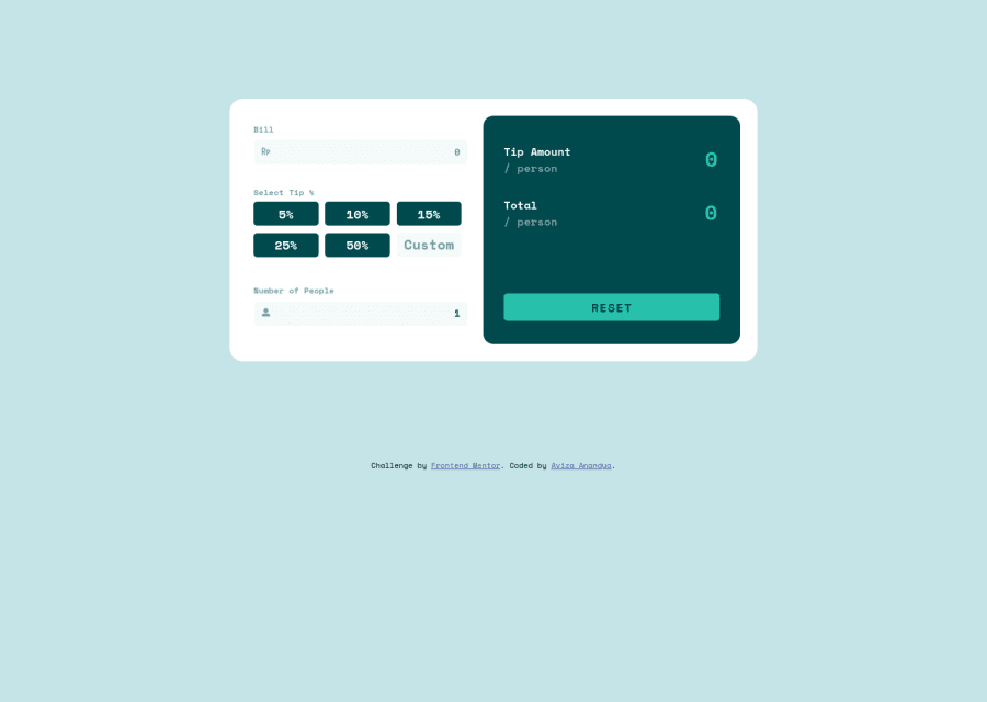 Frontend Mentor Tip Splitter Calculator Using Html Css And