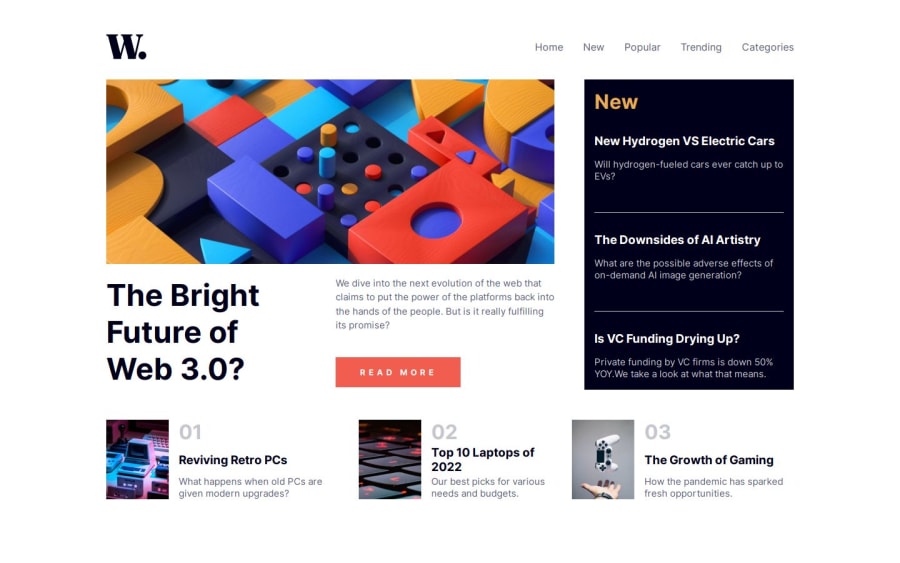 Frontend Mentor News Homepage Using Html Css Coding Challenge Solution