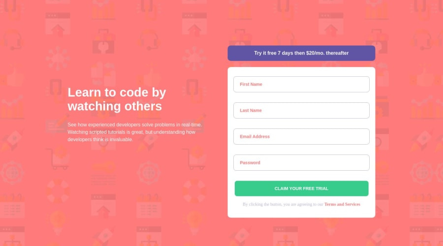 Frontend Mentor Responsive Intro Component With Sign Up Form Coding Challenge Solution