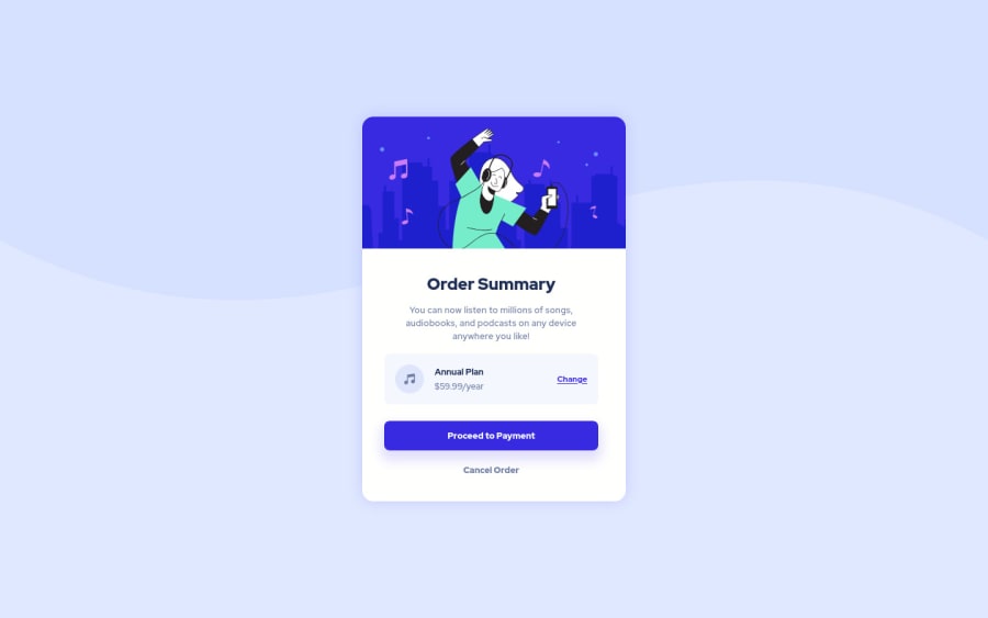 Frontend Mentor Responsive Order Summary Component React Coding