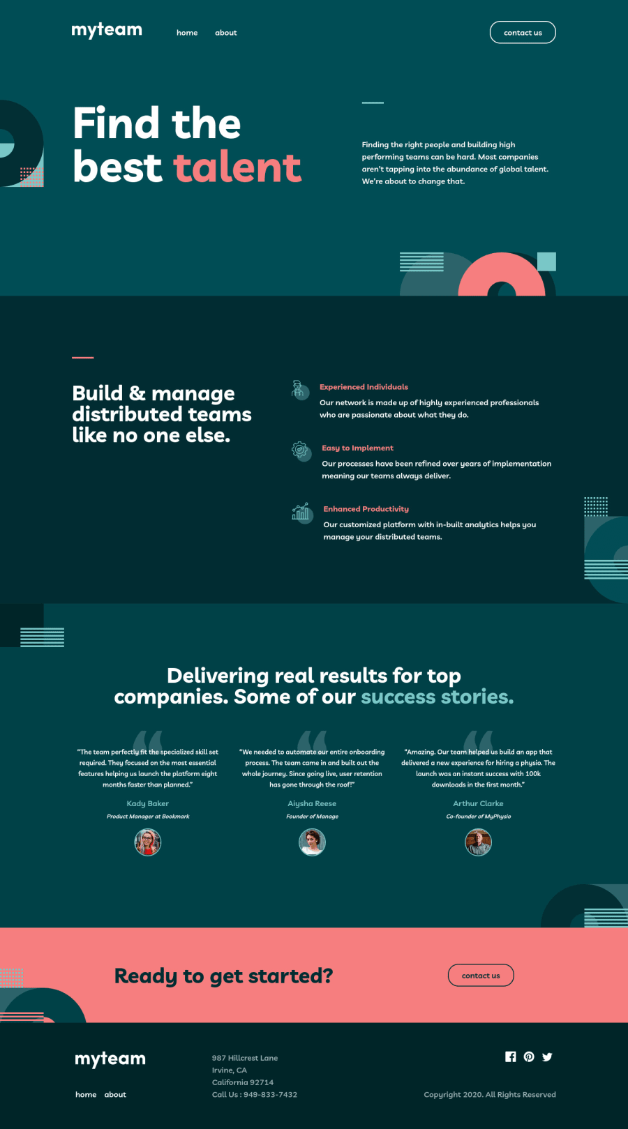 Frontend Mentor Myteam Website Solution Coding Challenge Solution