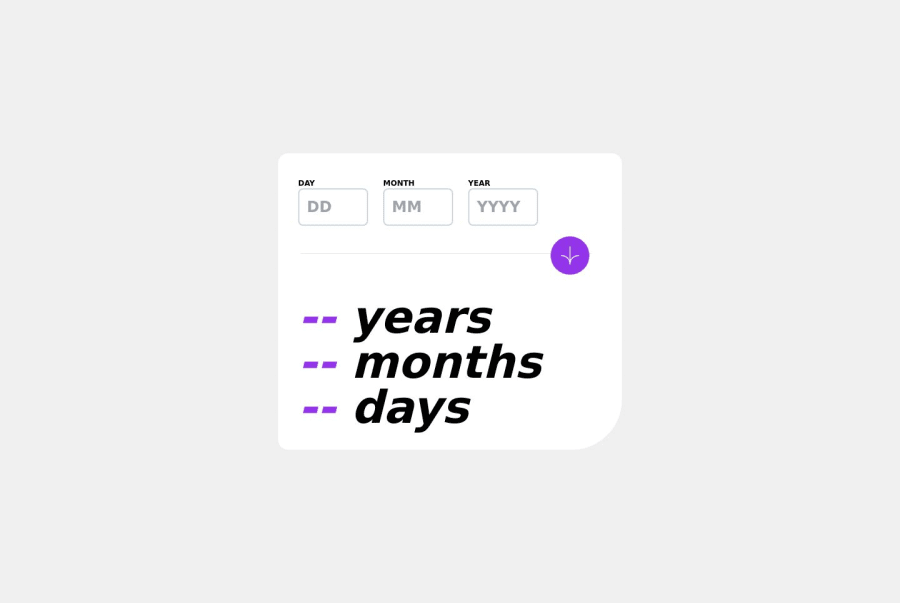 Frontend Mentor Responsive Age Calculator With Tailwind Css And React