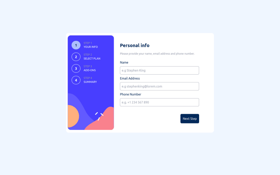 Frontend Mentor Multi Step Form Made With Tailwind Coding Challenge
