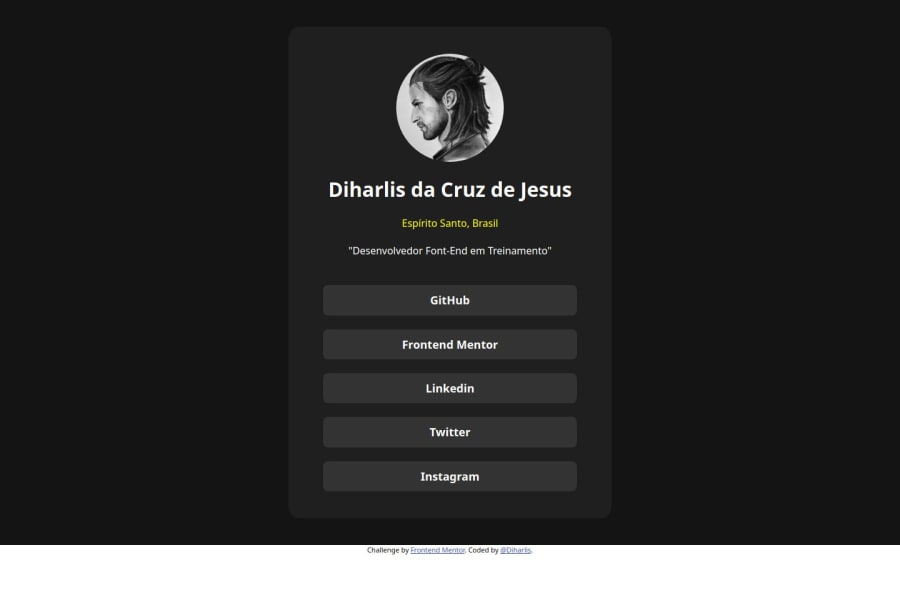 Frontend Mentor Página Simples Para Meus Links De Redes Sociais Usando Css E Html Coding