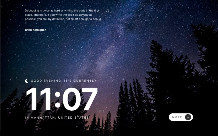 Frontend Mentor Clock App Using Javascript Fetch Api Coding Challenge Solution