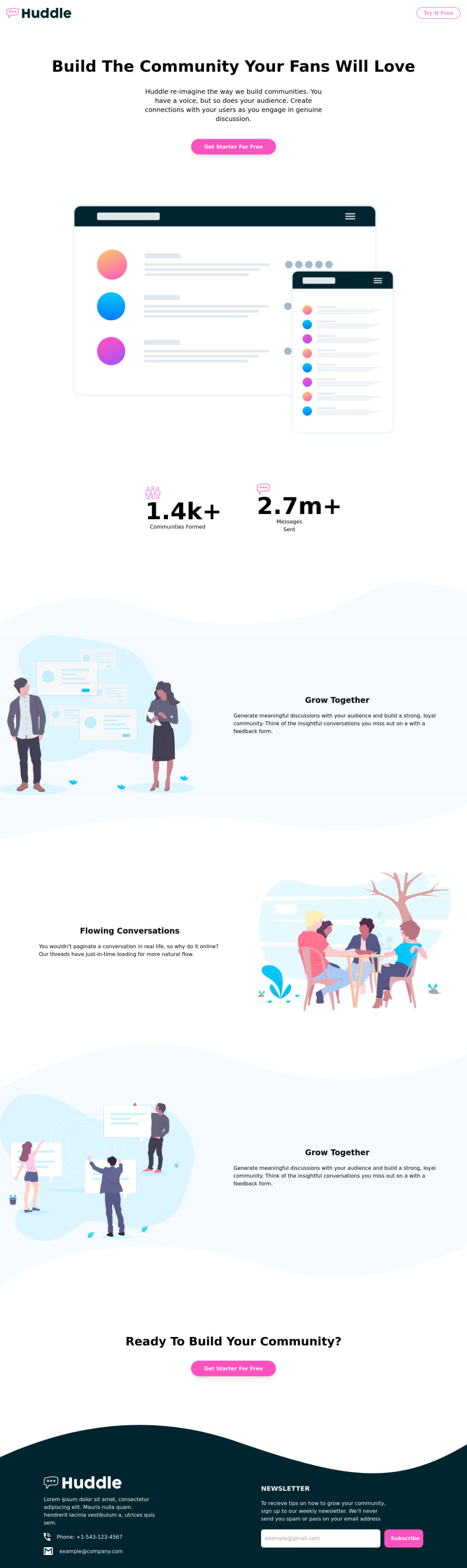 Frontend Mentor Responsive Huddle Landing Page With React And Tailwindcss Coding Challenge