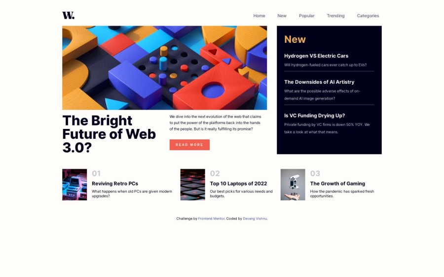 Frontend Mentor Responsive News Homepage Using Flexbox Coding Challenge Solution