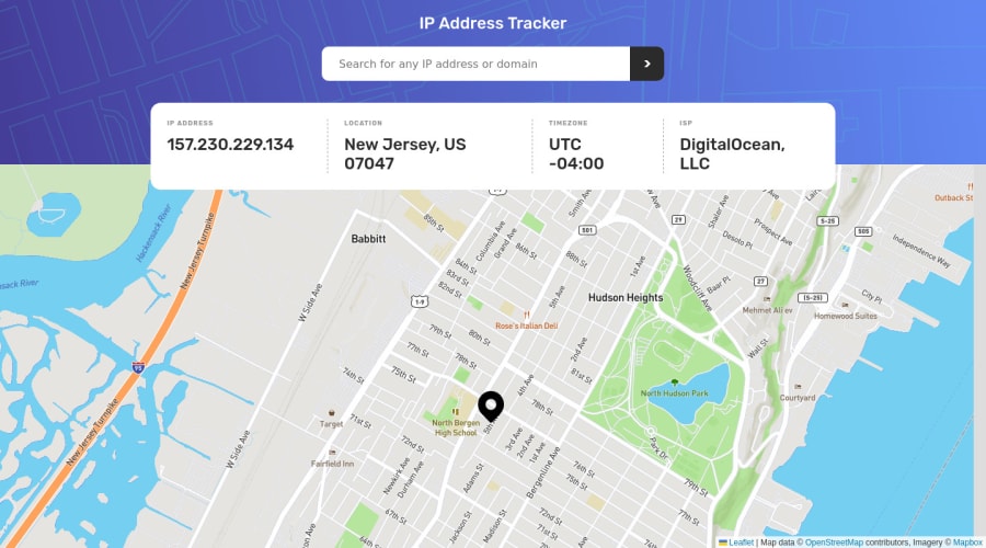 Frontend Mentor Ip Tracker App Using Fetch With Ipify Api And Leaflet To Make The Map Coding