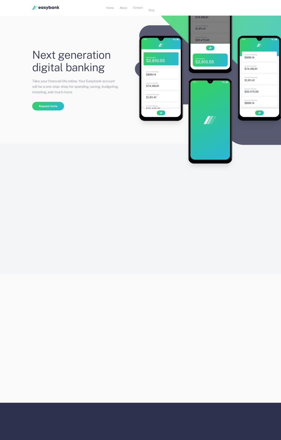 Frontend Mentor Easy Bank Webpage With React And Framer Motion Coding