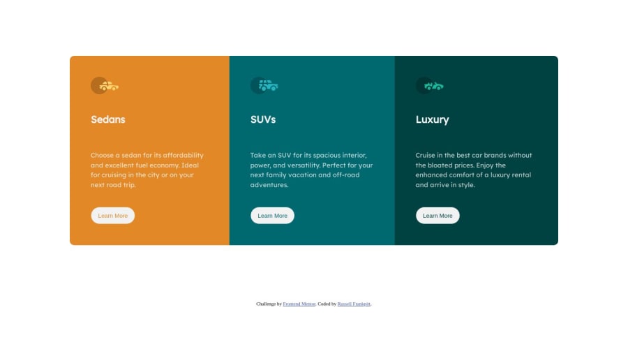 Frontend Mentor 3 Column Preview Card Using Flexbox Coding Challenge