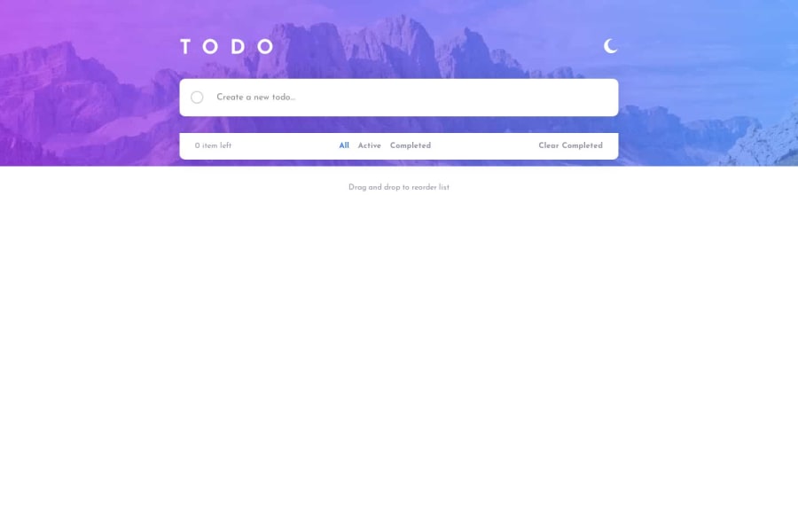 Frontend Mentor Todo App Coding Challenge Solution